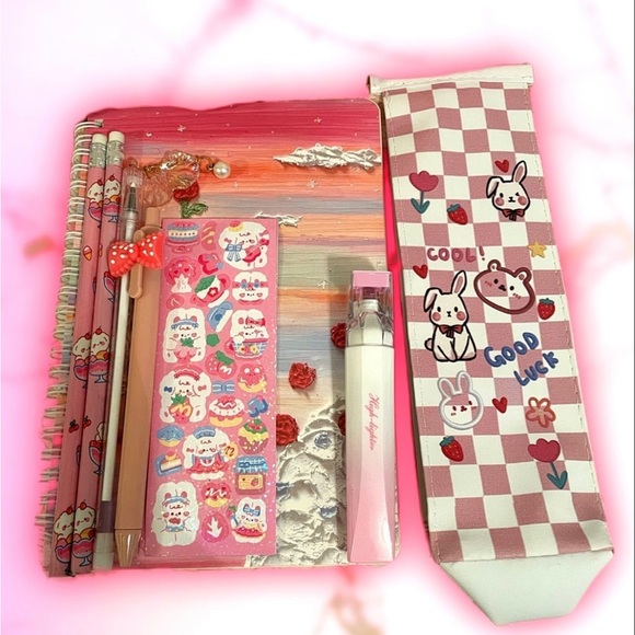 Office | Cute Kawaii Pink Stationary Bundle For Back To School Work ...